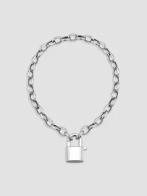 ORADINA Lock It Up Connector Clasp Bracelet In Sterling - Silver