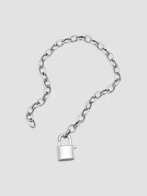 ORADINA Lock It Up Connector Clasp Bracelet In Sterling