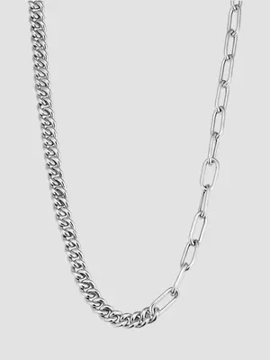 ORADINA Curb Clip Link Connector Clasp Necklace In Sterling