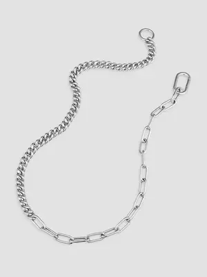 ORADINA Curb Clip Link Connector Clasp Necklace In Sterling