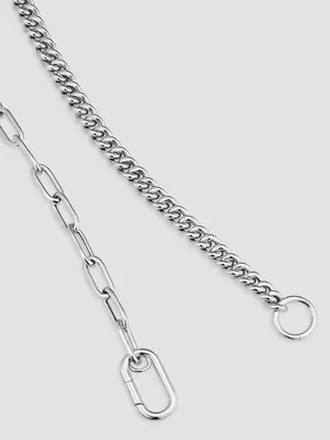 ORADINA Curb Clip Link Connector Clasp Necklace In Sterling