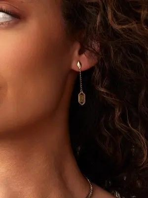 ORADINA 14k Yellow Anthem Drop Earrings