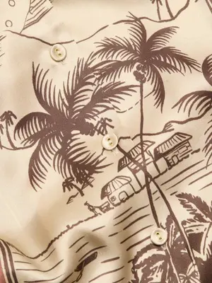ALEMAIS Alberta Tropical Print Silk Relaxed-fit Shirt