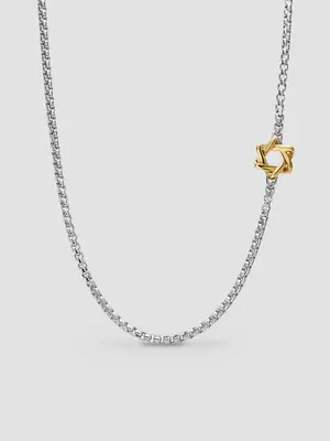 David Yurman Star Of David Station Necklace In Sterling - Silver