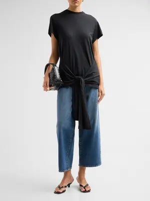 TOTEME Tie-waist Jersey Top