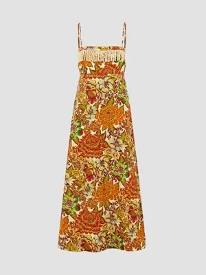 ALEMAIS Lana Floral Linen Maxi Dress