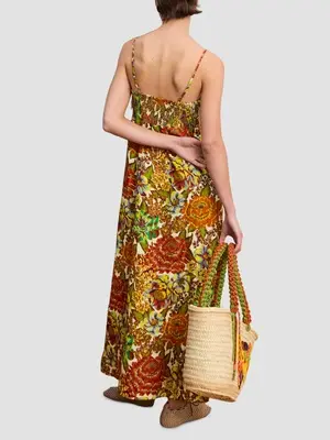 ALEMAIS Lana Floral Linen Maxi Dress