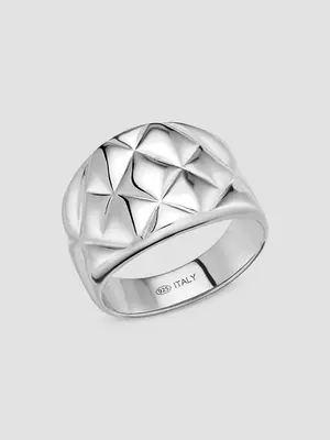 ORADINA Quilted Ring In Sterling - Silver