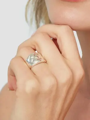 ORADINA Quilted Ring In Sterling