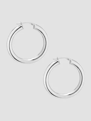 ORADINA Everyday Bold Hoop Earrings In Sterling