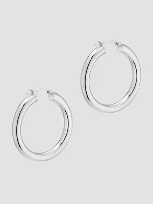 ORADINA Everyday Bold Hoop Earrings In Sterling