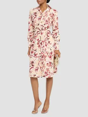 Chiara Boni La Petite Robe Belted Rose Midi-shirtdress