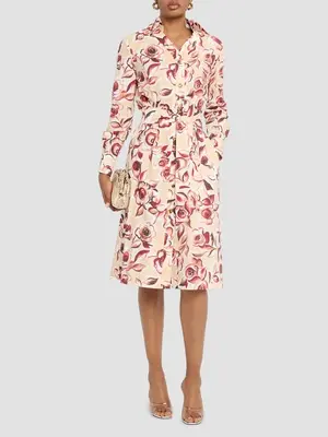 Chiara Boni La Petite Robe Belted Rose Midi-shirtdress