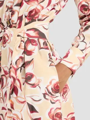 Chiara Boni La Petite Robe Belted Rose Midi-shirtdress