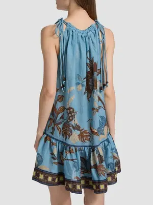 ALEMAIS Georgie Printed Drop-waist Minidress