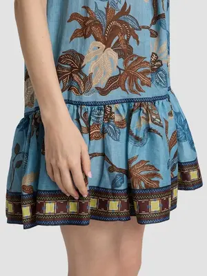 ALEMAIS Georgie Printed Drop-waist Minidress