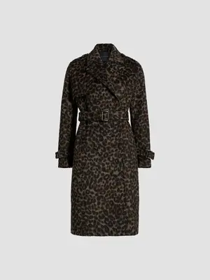 Elie Tahari Courtney -print Belted Coat