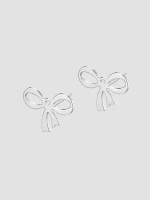 ORADINA Wrap Me Up Bow Studs In Sterling