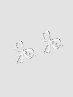 ORADINA Wrap Me Up Bow Studs In Sterling