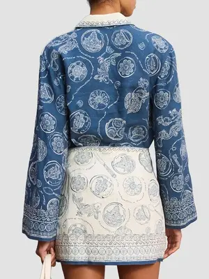 ALEMAIS Lucky Linen Lace-up Top