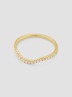 ORADINA The Arc Diamond Stack Ring In 14k Yellow