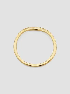 ORADINA The Arc Diamond Stack Ring In 14k Yellow