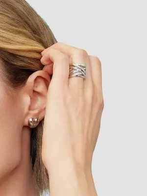 ORADINA Lattice Ring In Sterling