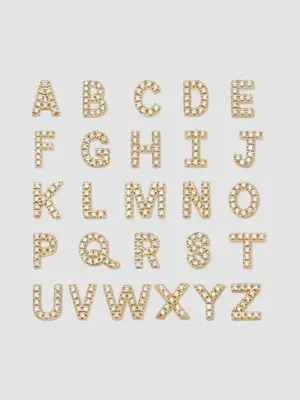 ORADINA 14k Yellow Gold Luxe Letter Diamond Initial Single Stud Earring - Initial X