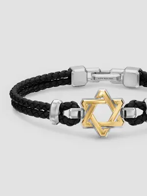 David Yurman Streamline Star Of David Bracelet In Leather