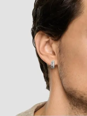 David Yurman Faceted Hoop Earring In Sterling