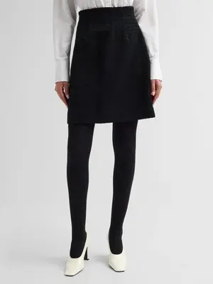 TOTEME Cotton Chenille Curved Mini Skirt