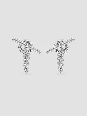 David Yurman Dy Mercer Bold Toggle Chain Stud Earrings In Sterling 50.4mm