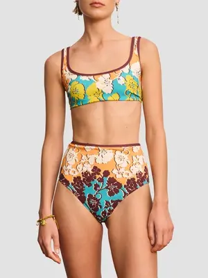 ALEMAIS Splice Floral Scoopneck Bikini Top