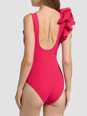 Chiara Boni La Petite Robe Miana Ruffled Shoulder One-piece Swimsuit