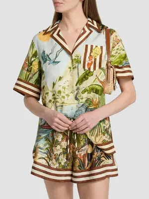 ALEMAIS Toucan Tango Linen Short-sleeve Shirt