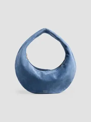 Khaite Olivia Mini Suede Hobo Bag - Cloud Iris