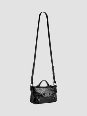 Balenciaga Le City Flap Nano Crossbody Bag - Black