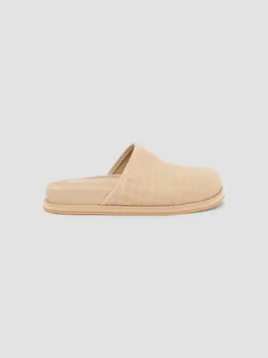 Amiri Ma Monogram Suede Clogs - Tan