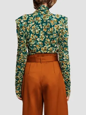 ALEMAIS Clem Ruched Floral Top