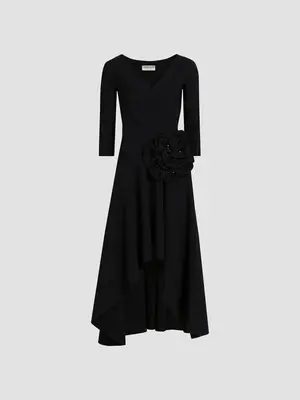 Chiara Boni La Petite Robe Rahim Rosette-embellished Midi-dress - Black