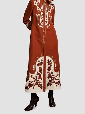 ALEMAIS Duke Embroidered Midi Shirtdress