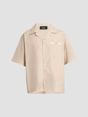 Amiri Spirit Logo Striped Cotton Poplin-blend Camp Shirt
