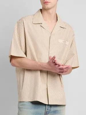 Amiri Spirit Logo Striped Cotton Poplin-blend Camp Shirt