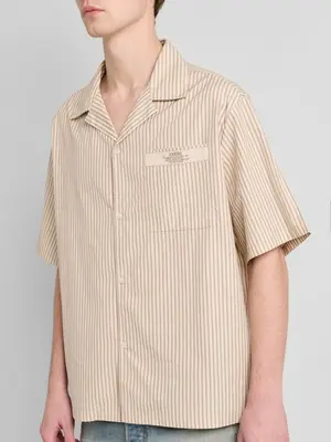Amiri Spirit Logo Striped Cotton Poplin-blend Camp Shirt