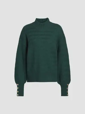 Elie Tahari Tricia Turtleneck Cashmere Sweater - Deep Forest
