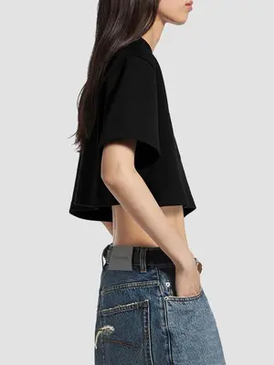 Balenciaga Cropped T-shirt - Black