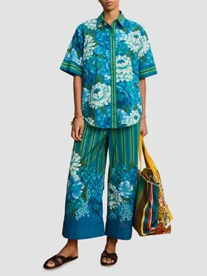ALEMAIS Margo Striped Floral Cuffed Pants