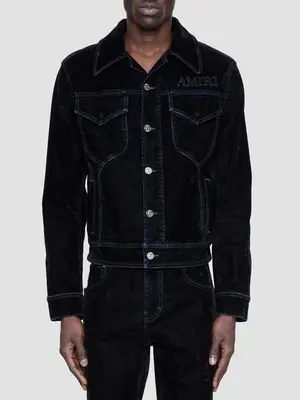 Amiri Vintage-cut Flock Denim Jacket - Black