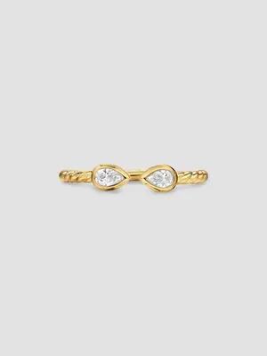 David Yurman Petite Modern Renaissance Open Pear Ring In 18k Yellow Gold