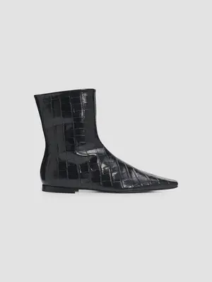 TOTEME Croc-embossed Leather Chelsea Boots - Black